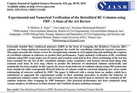 Experimental And Numerical Verification Of The Retrofitted Rc Columns