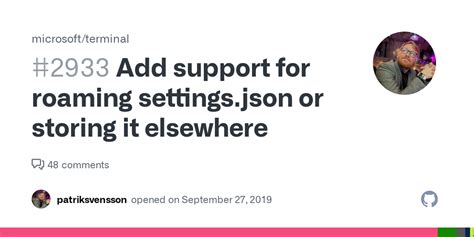 Add Support For Roaming Settingsjson Or Storing It Elsewhere · Issue
