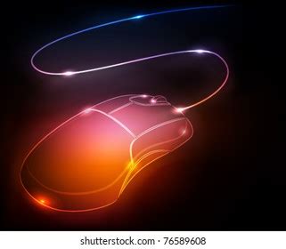 Glowing Computer Mouse Vector Illustration Stock Vector Royalty Free Shutterstock