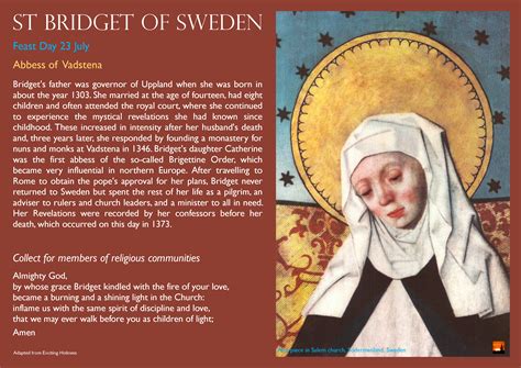 St Bridget Of Sweden Abbess Of Vadstena Feast Day 23 July St