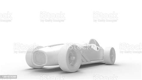 흰색 빈 스튜디오 공간에 고립 된 빈티지 역사적인 경주용 자동차의 3d 렌더링 컴퓨터 모델 운송 차량 3차원 형태에 대한 스톡 사진 및 기타 이미지 Istock