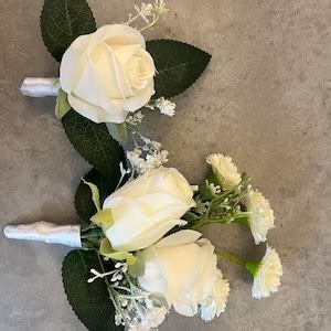 Handmade Artificial Rose Wedding Bouquet Green And Ivory Rose Bouquet