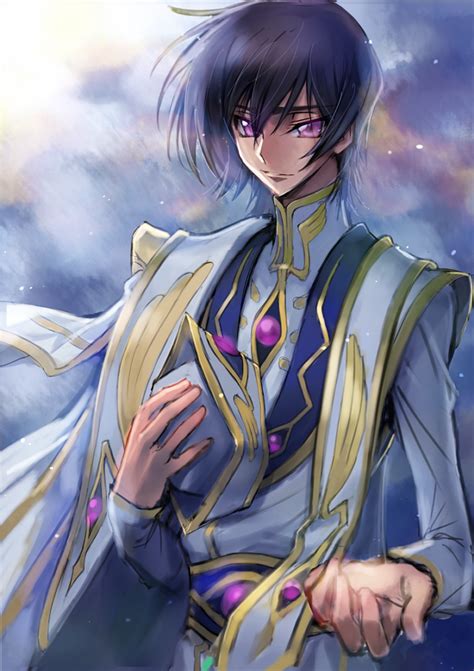 Safebooru 1boy Black Hair C Rahit Code Geass Floating Hair Hair