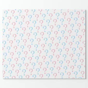 Pink Blue Question Mark Gender Reveal Wrap Wrapping Paper Zazzle
