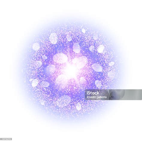 흰색에 격리 된 파란색 먼지 요소와 추상적 인 폭발 빛나는 별의 버스트 밝은 먼지 불꽃 빛 효과와 빛 스파클 스플래시 파우더 배경 벡터 그림입니다 가루눈에 대한 스톡 벡터