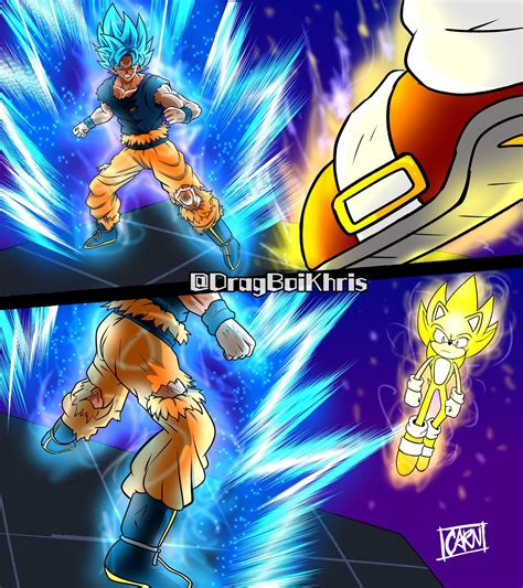 Goku And Sonic By Rosebereartist On Deviantart Dragon