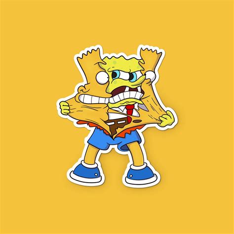Spongebob Meets Bart Sticker Etsy