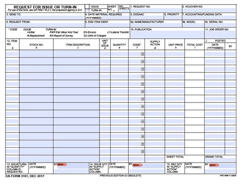 Da Form 3161 1 Fillable Printable Forms Free Online