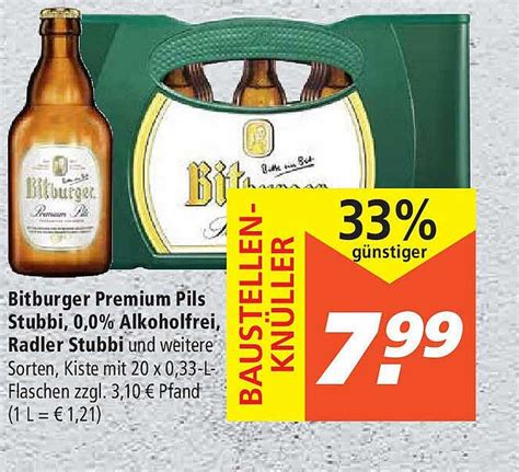 Bitburger Premium Pils Stubbi Oder Radler Stubbi Angebot Bei Marktkauf
