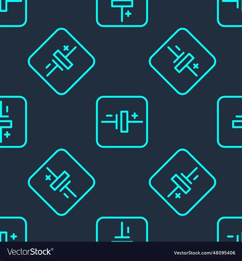 Green Line Dc Voltage Source Icon Isolated Vector Image