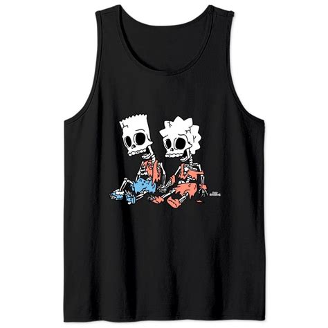 Bart Simpson Tank Tops The Simpsons Bart And Lisa Skeletons Treehouse Of Horror Sold By Micky