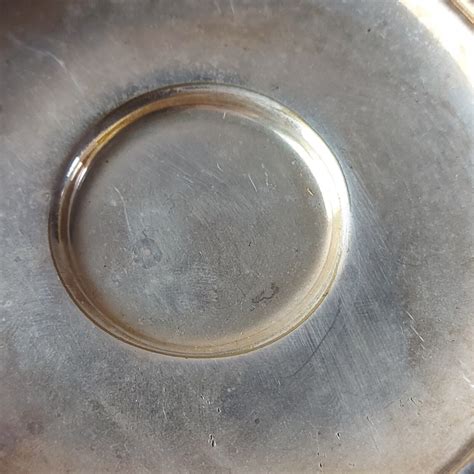 Ancien Vide Poche Sous Tasse En Argent Poinçon Coq Argenté