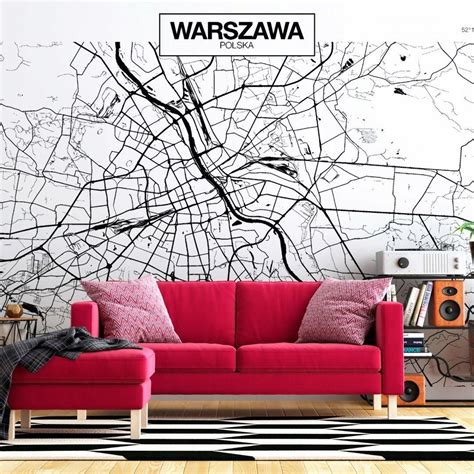 Artpro Fototapeta X Mapa Warszawy Kontur Opinie I Ceny Na Ceneo Pl