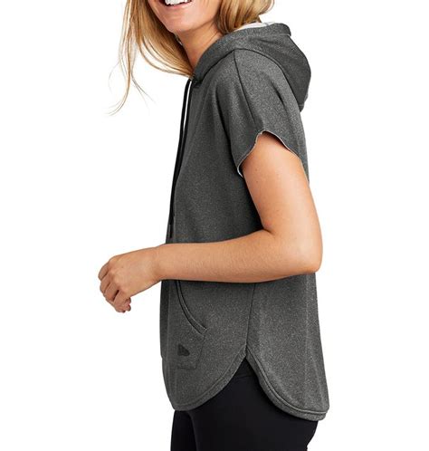 Custom New Era Womens Performance Terry Short Sleeve Hoodie