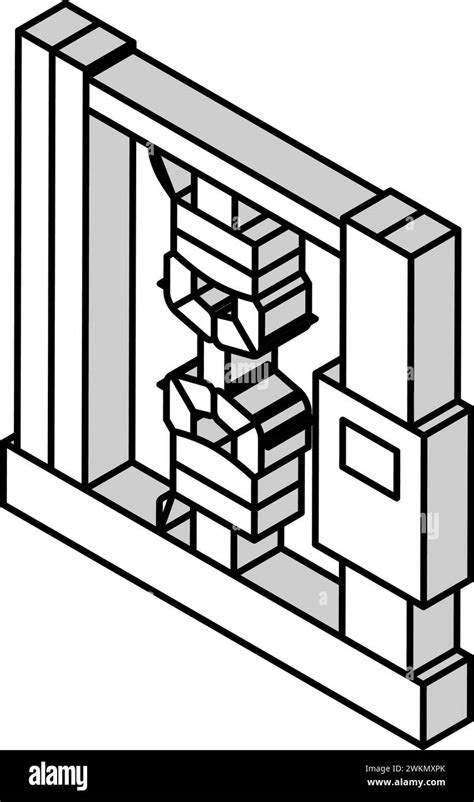 Tensile Testing Materials Engineering Isometric Icon Vector Illustration Stock Vector Image