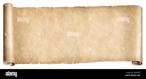 Horizontal Narrow Old Paper Fantasy Style Scroll Isolated Stock Photo Alamy