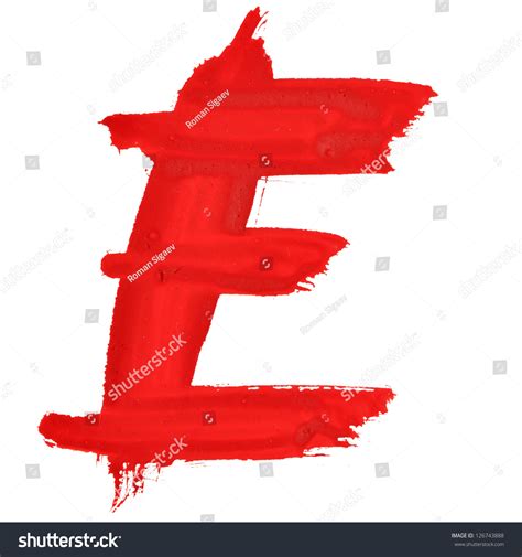 E Red Handwritten Letters Over White Stock Illustration 126743888