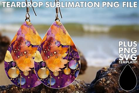Glitter Flower Leaf D Pattern Teardrop Earring