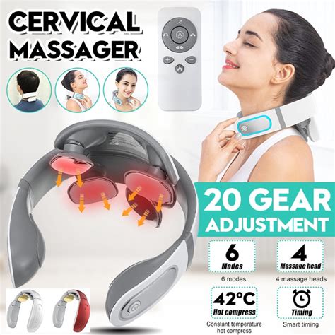 6 Modos De 20 Velocidades Massageador Elétrico No Pescoço Pulso