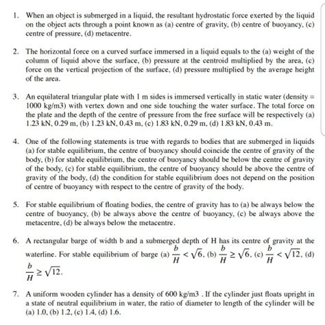 Solved When An Object Is Submerged In A Liquid The Chegg