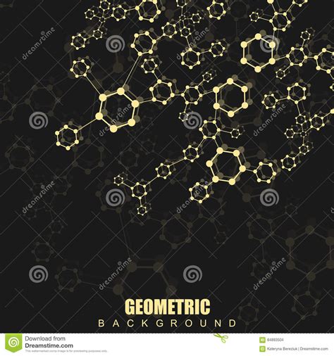 Geometric Abstract Background With Connected Line And Dots Stock Vector Illustration Of Data