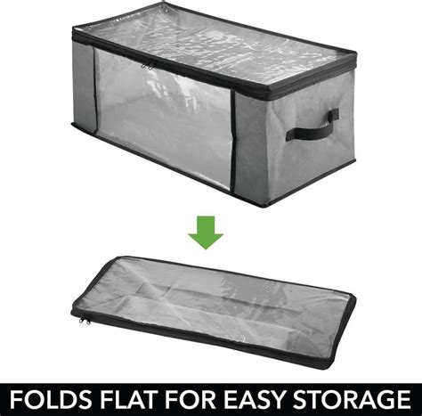 Mdesign Soft Fabric Closet Storage Organizer Zipper Bag With Easy View