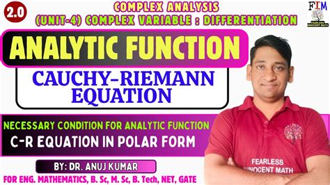 L 3 Analytic Function Cauchy Riemann Equation Necessary Condition