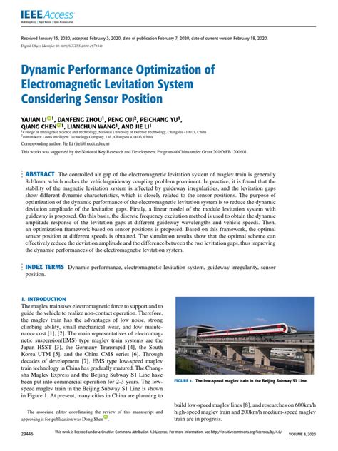 Dynamic Performance Optimization Of Electromagnetic Levitation System