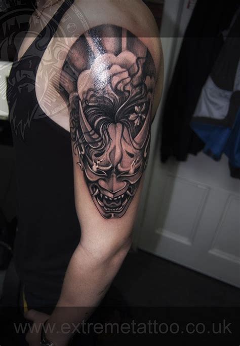 Hannya Mask Tattoo Japanese Tattoo Sleeve In Progress Gabi Tomescu
