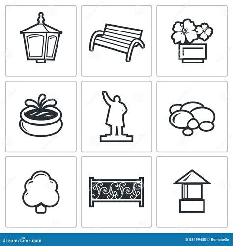 Landscaping Icons Vector Illustration Royalty Free Stock Image