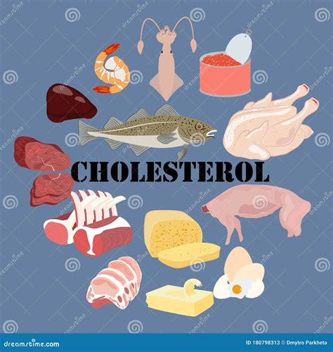 Cholesterol Healthy Nutrient Rich Food Vector Illustration Stock Vector