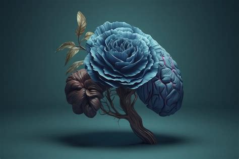Ilustración Abstracta Del Crecimiento Del Cerebro Humano A Partir De La