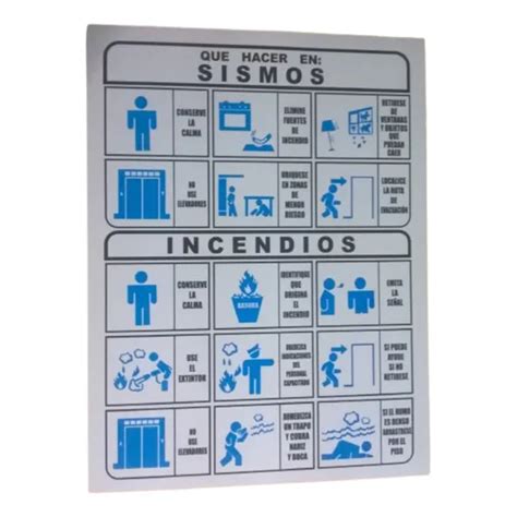 Letrero Que Hacer En Caso De Sismo E Incendio Mercadolibre 📦
