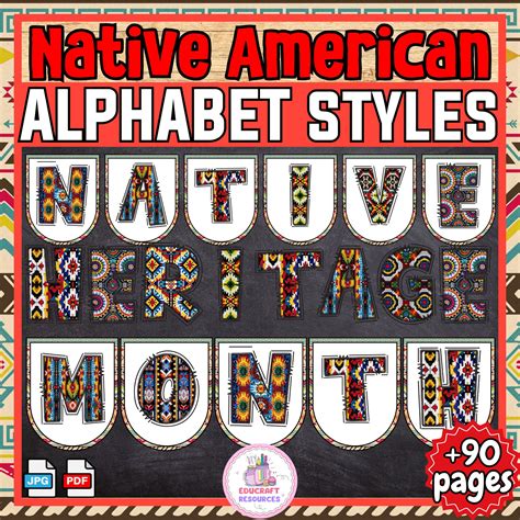 Native American Heritage Month Bulletin Board Lettering Styles