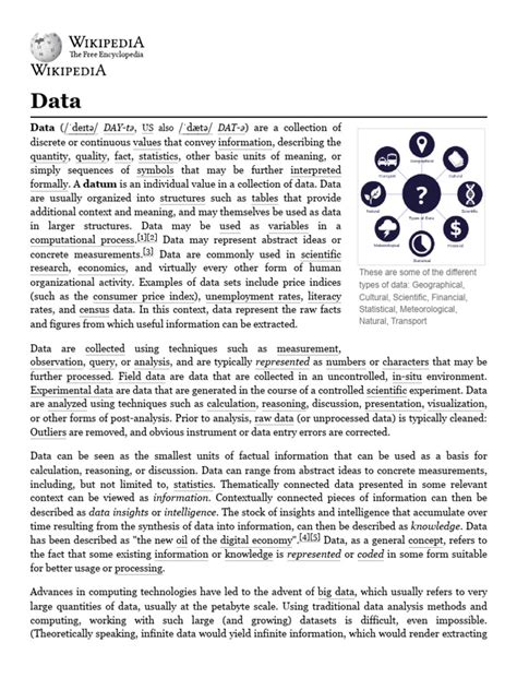 Data Wikipedia Pdf Data Science
