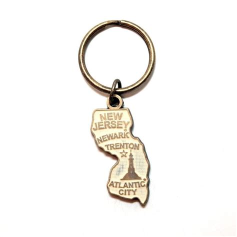 New Jersey Key Chain High Quality Thick Metal State Key Ring