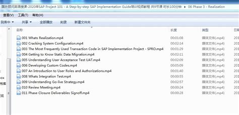 国外顾问英语授课 2020年sap Project 101 A Step By Step Sap Implementation Guide培训视频教程 共9节课 时长100分钟 开源资料库