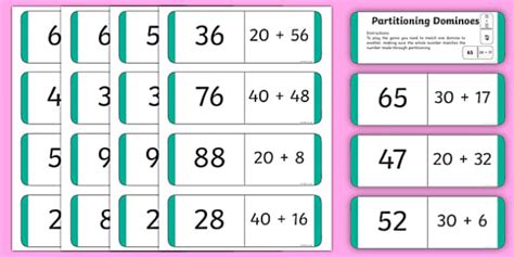 partitioning loop card dominoes teacher made twinkl