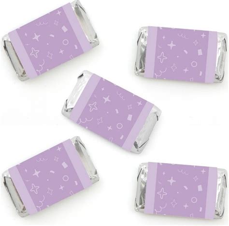Big Dot Of Happiness Purple Confetti Stars Mini Candy Bar Wrapper