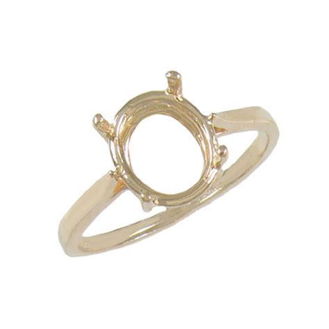 10k Gold Ring Setting 10x8 Oval Faceted Gem Diy Ring Blank Etsy