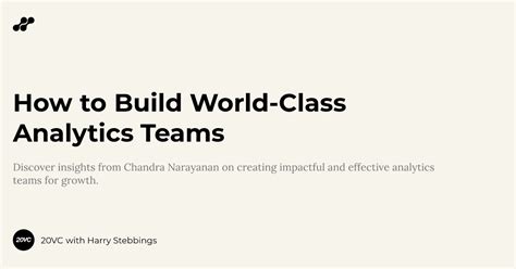 How To Build World Class Analytics Teams Verved