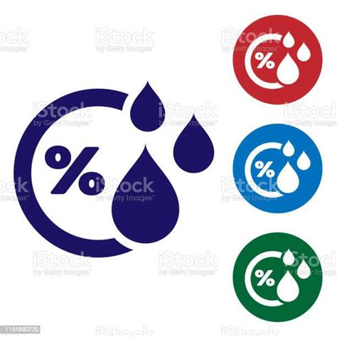 藍色濕度圖示隔離在白色背景上天氣和氣象學溫度計符號在圓形按鈕中設置顏色圖示向量插圖向量圖形及更多冷凝水珠圖片 冷凝水珠 圓形 大自然