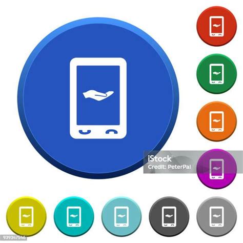 Mobile Services Beveled Buttons Stock Illustration Download Image Now
