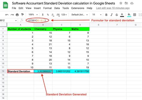 How To Calculate Standard Deviation In Google Sheets Step By Step