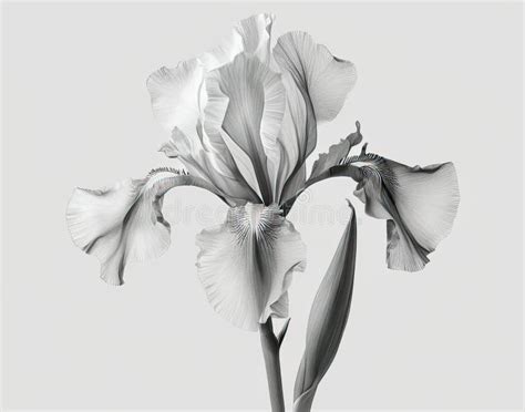 X Ray Style Image Of Delicate Iris Showcasing Detailed Floral Structure Stock Image Image Of