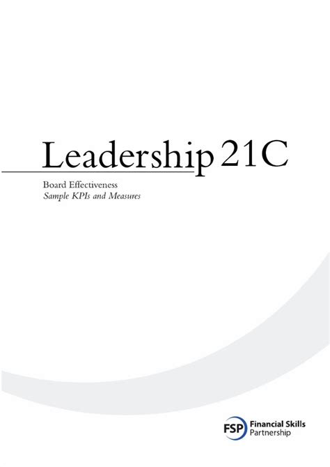 Pdf Leadership 21c Kpi Framework1 Dokumentips
