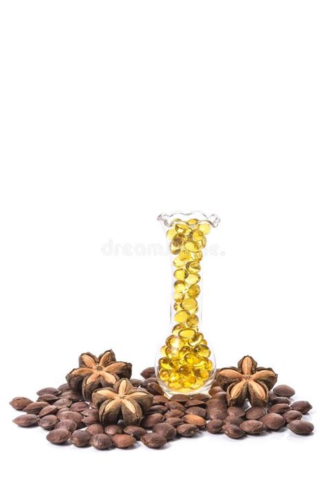Sacha Inchi Sacha Mani Or Star Inca Peanut Seed On White Background