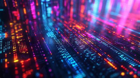 abstract digital transformation concept with binary code and network