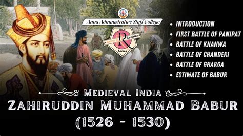 Retro Revision Zahiruddin Muhammad Babur 1526 1530 Ms S Devi