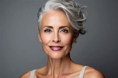 Premium Ai Image Portrait Of Happy Beautiful Middle Age Woman